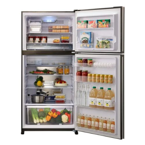 E-store | מקרר מקפיא עליון 517 ליטר נטו Sharp SJ-4650W עם התקן שבת מובנה - גימור זכוכית לבנה ...