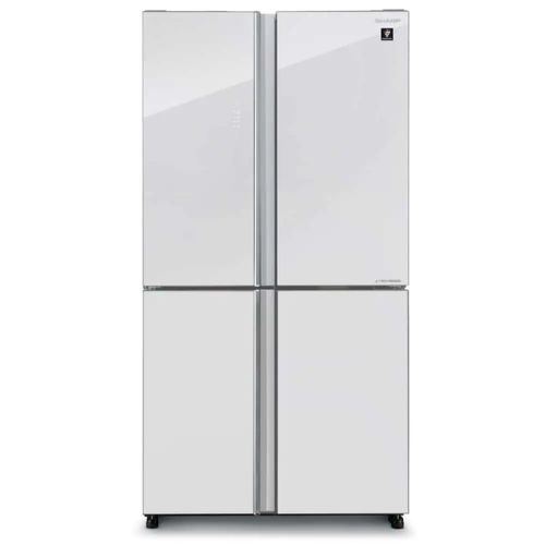 E-store | מקרר 4 דלתות מקפיא תחתון 525 ליטר נטו Sharp SJ-8590WH עם התקן שבת מובנה - זכוכית לבנה ...